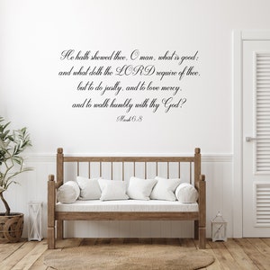 Micah 6:8 Vinyl Wall Scripture Decal Sticker - Bible Wall Decor ...