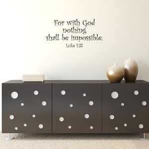 Scripture Wall Decal Luke 1:37 Vinyl Wall Art - Vinyl Decal Bible ...