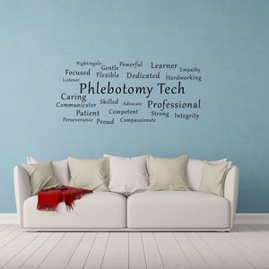 Phlebotomy Tech Word Cloud Decal - Phlebotomy Wall Decal - Phlebotomist ...