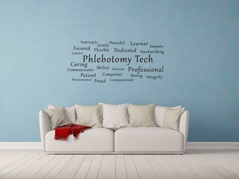 Phlebotomy Tech Word Cloud Decal - Phlebotomy Wall Decal - Phlebotomist ...