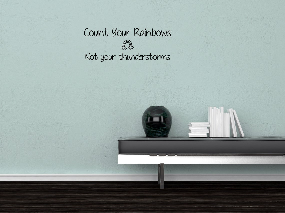 Count Your Rainbows Vinyl Wall Decal - Handmade Rainbow Wall Art ...