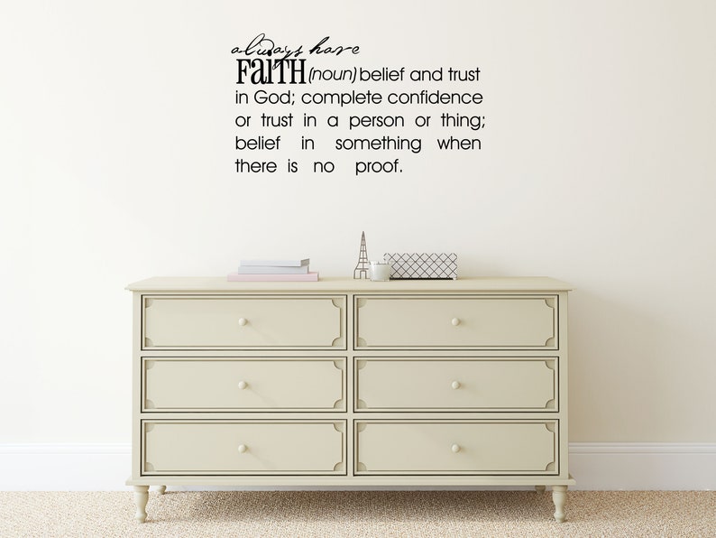 Faith Definition Vinyl Wall Decal, Inspirational Quote - Etsy