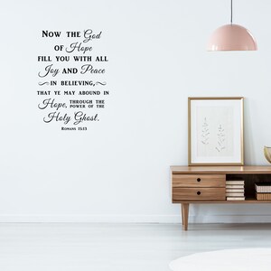 The God of Hope Fill You With All Joy Christian Motivational Wall Decal ...