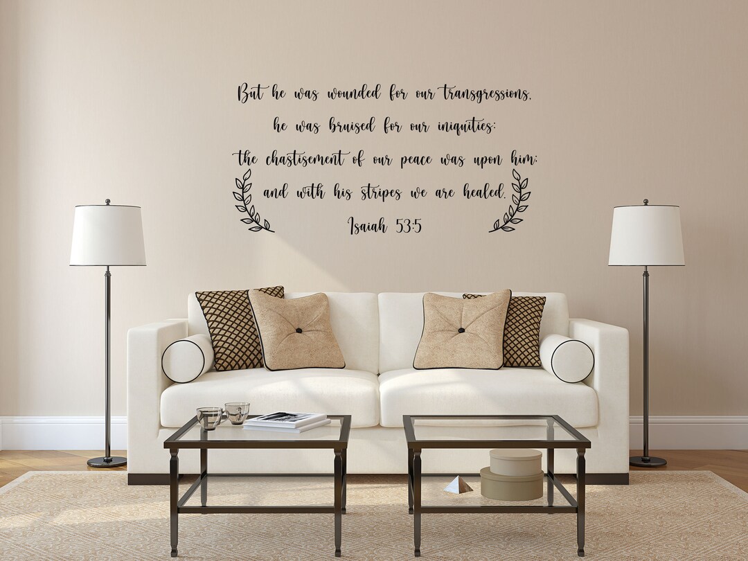 Isaiah 53:5 Scripture Wall Decal - Christian Wall Sticker Quote ...
