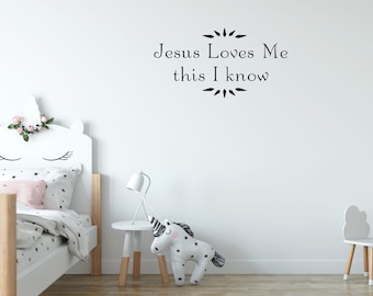 Jesus Loves Me This I Know for the Bible Tells Me so Wall Decal Vinyl ...