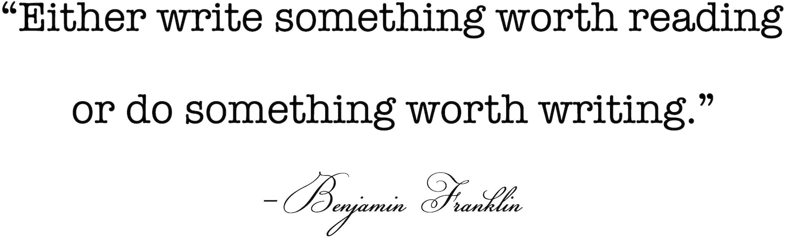 Benjamin Franklin Quote Wall Decal: Inspirational Writing Decor - Etsy