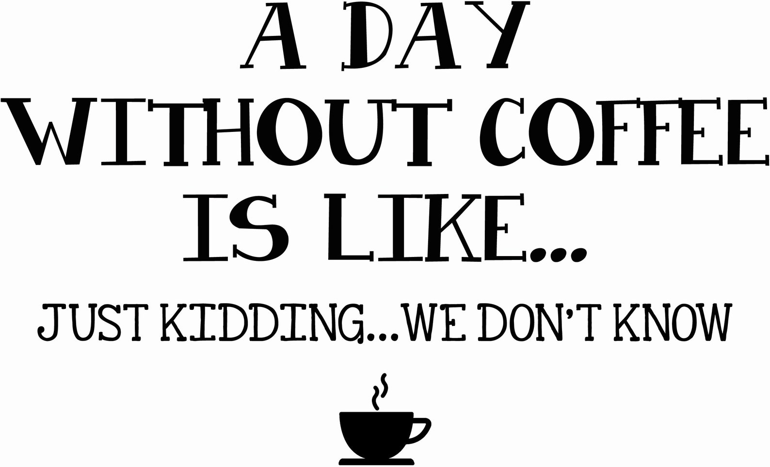 A Day Without Coffee Wall Decal Coffee Lovers Decal Coffee | Etsy