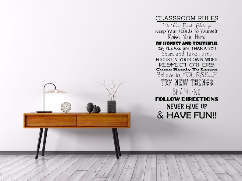 Classroom Rules Wall Decal Sticker Gift Teacher Wall Décor - Etsy