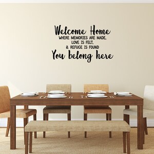 Welcome Home Wall Art Decal Sticker You Belong Here - Memories ...