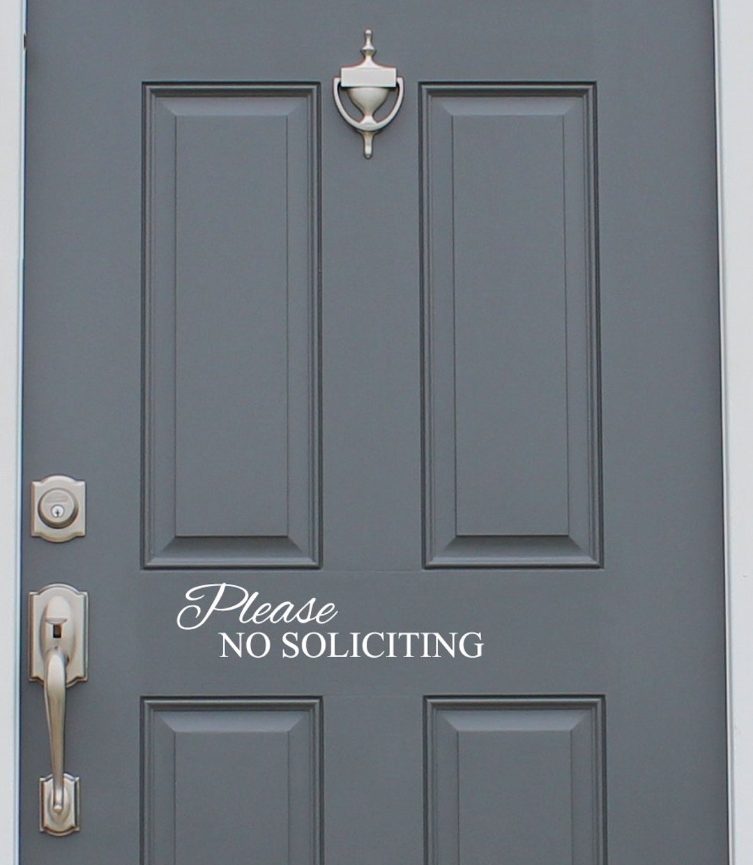 No Soliciting Vinyl Decal Sticker Front Door Front Door Decals Fancy ...