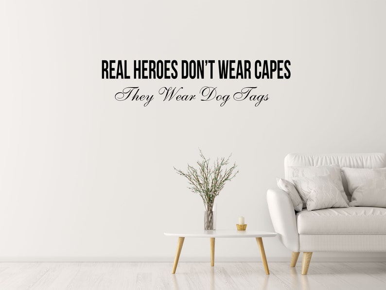 Real Heroes Don't Wear Capes Soldier Veteran Decal Wall | Etsy