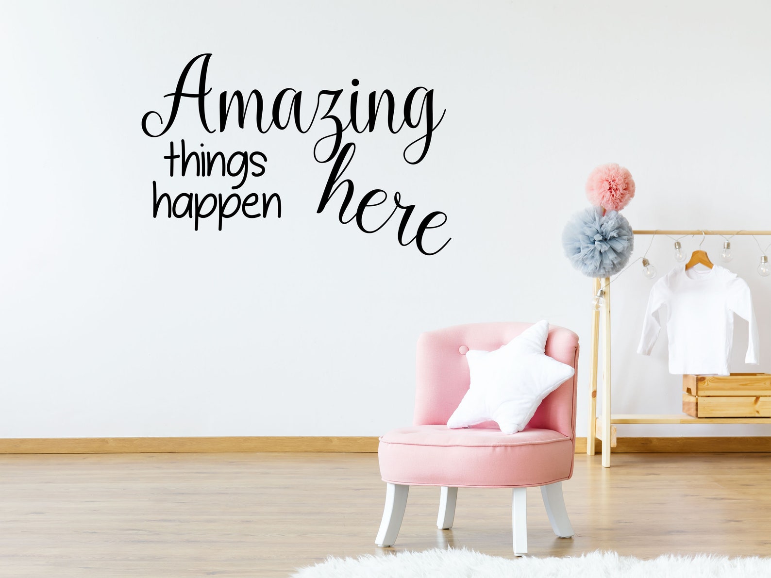 Amazing Things Happen Here Inspirational Wall Decal Teacher Wall Decal ...