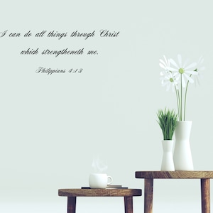 Philippians 4:13 Scripture Verse Wall Art Decal Bible Verse - Etsy