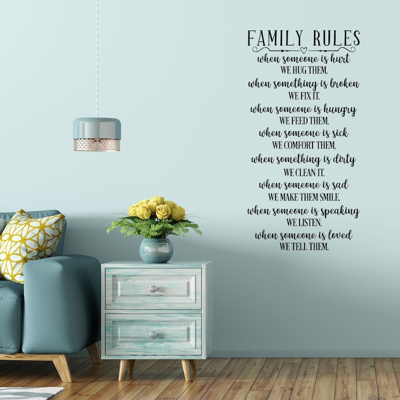 Family Rules Decal - Etsy