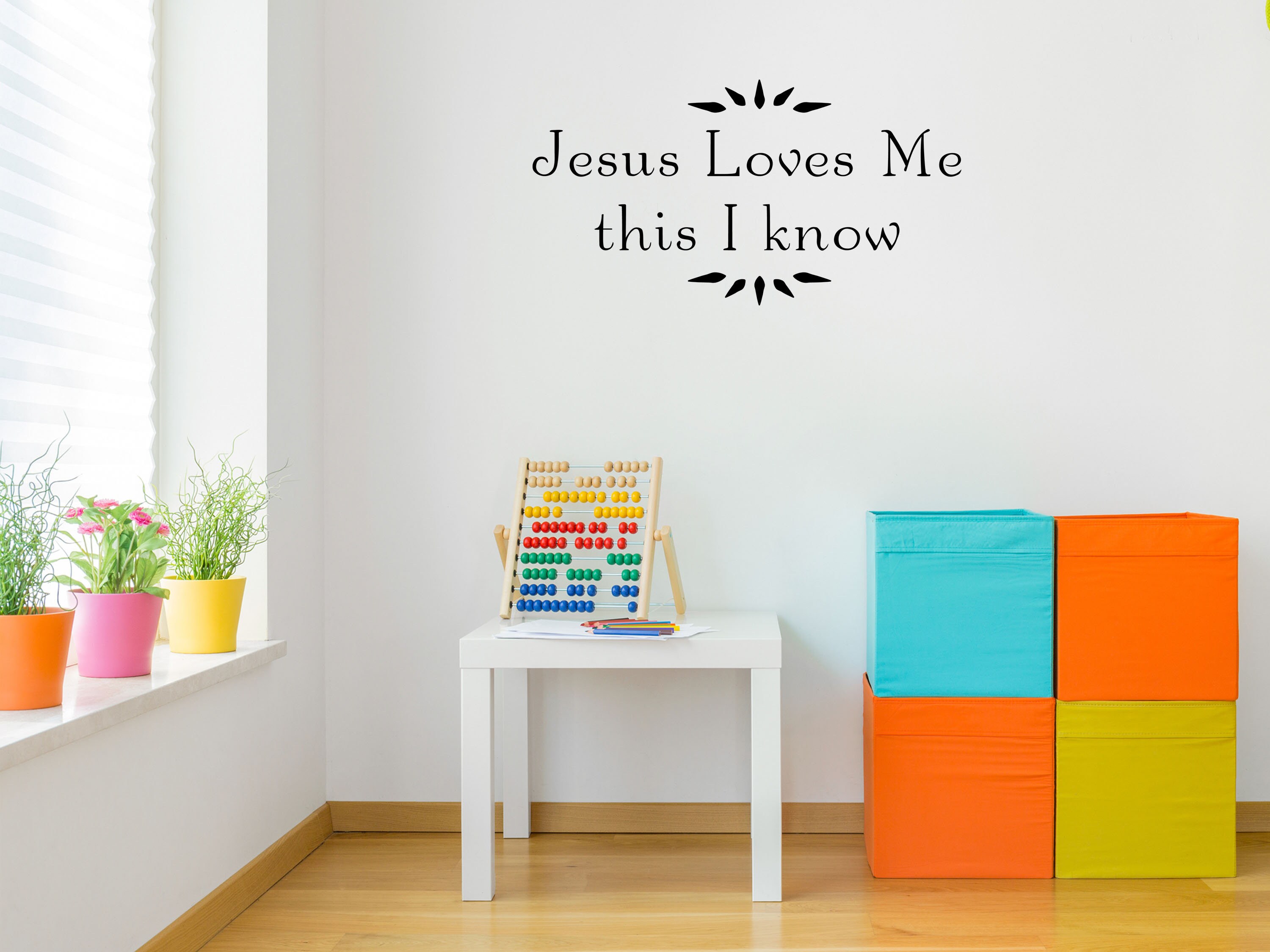 Jesus Loves Me This I Know Child Scripture Wall Decal - Christian Child ...