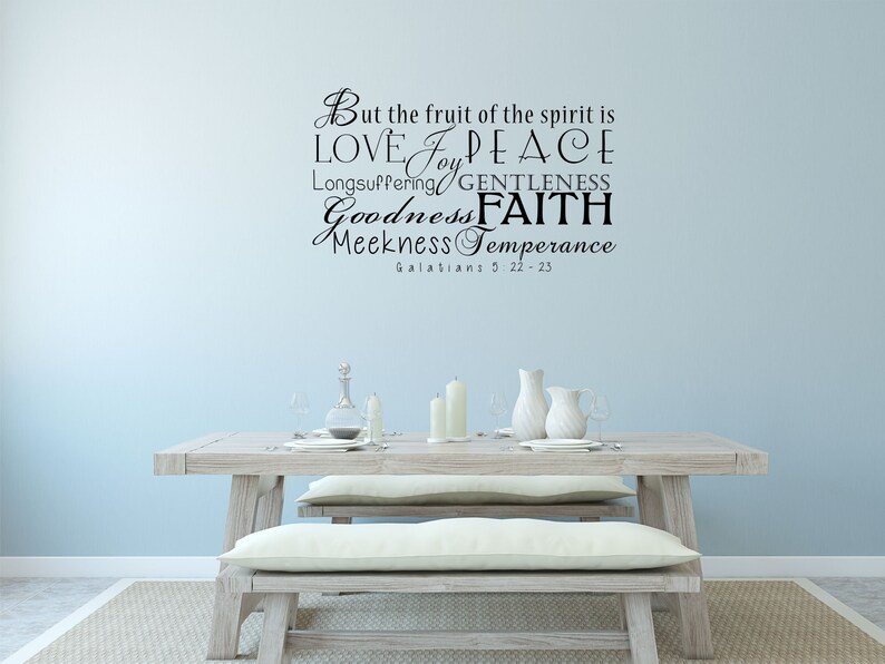 Family Wall Vinyl Bible Verse Christian Wall Art Fruit of - Etsy