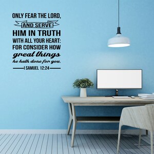 I Samuel 12:24 Bible Wall Décor Only Fear the Lord Bible - Etsy