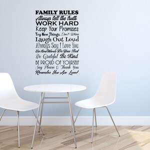 Family Rules Vinyl Wall Decal Sticker Wall Art Home Room - Etsy