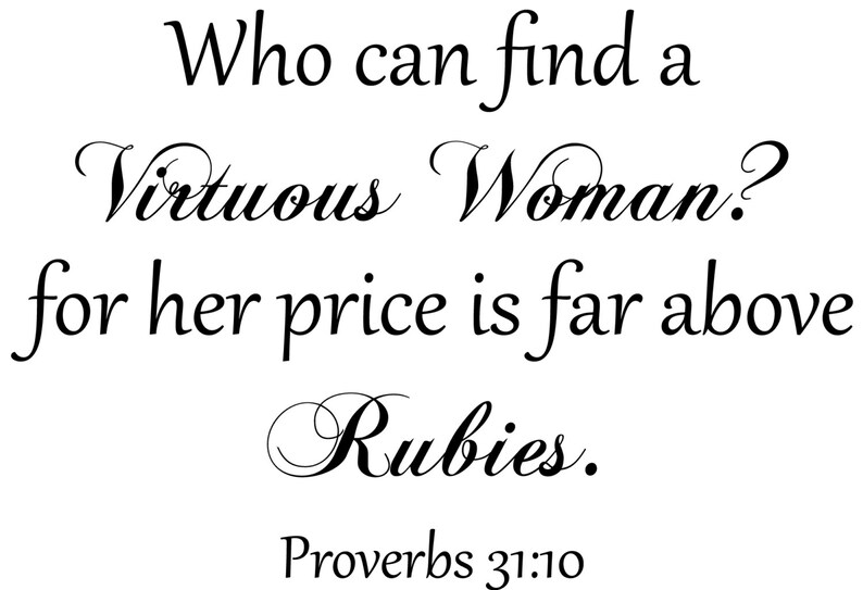 Proverbs 31 10 Bible Wall Decal Christian Bible Sticker Etsy