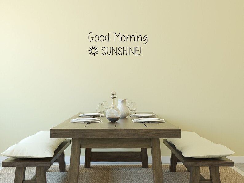Good Morning Sunshine Vinyl Wall Decal Bedroom Wall Quote - Etsy