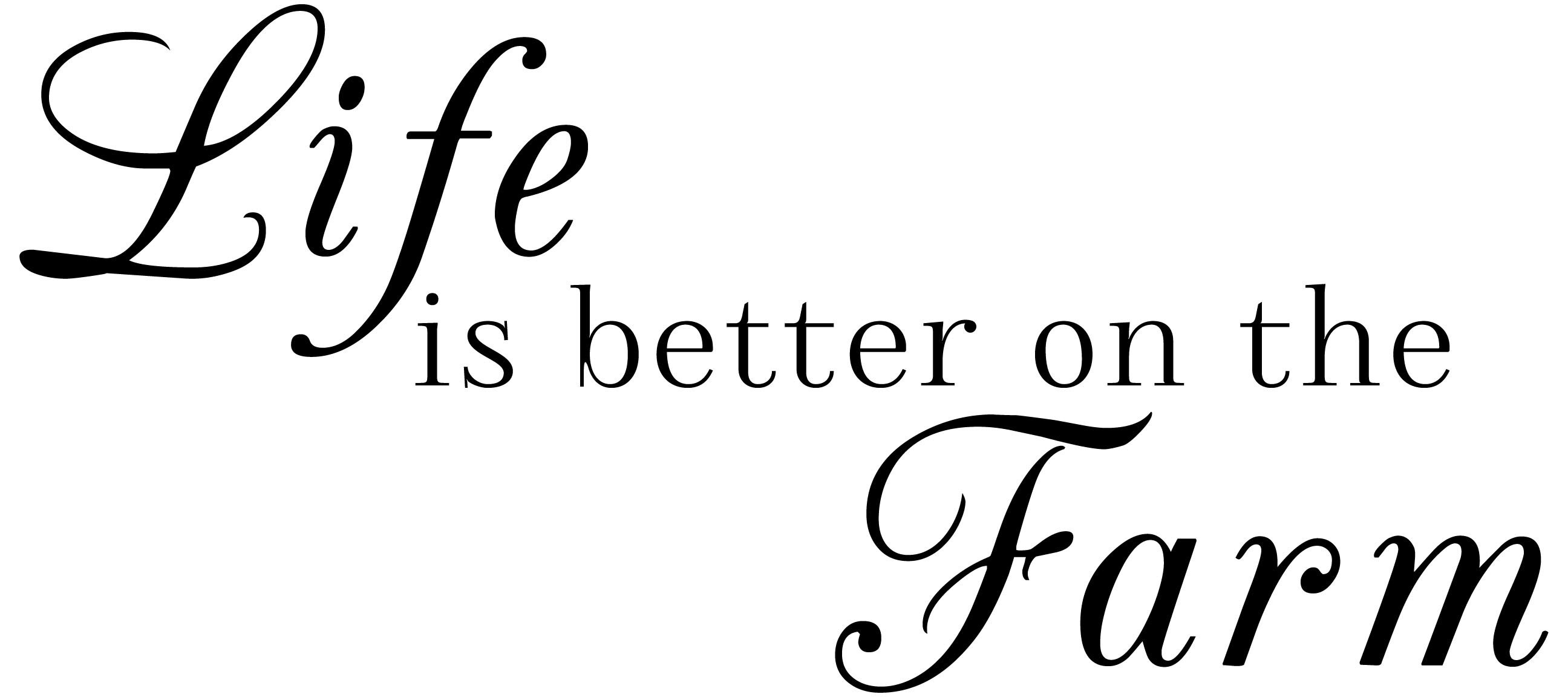 Life is Better on the Farm Vinyl Wall Decal - Country Farm Kitchen ...
