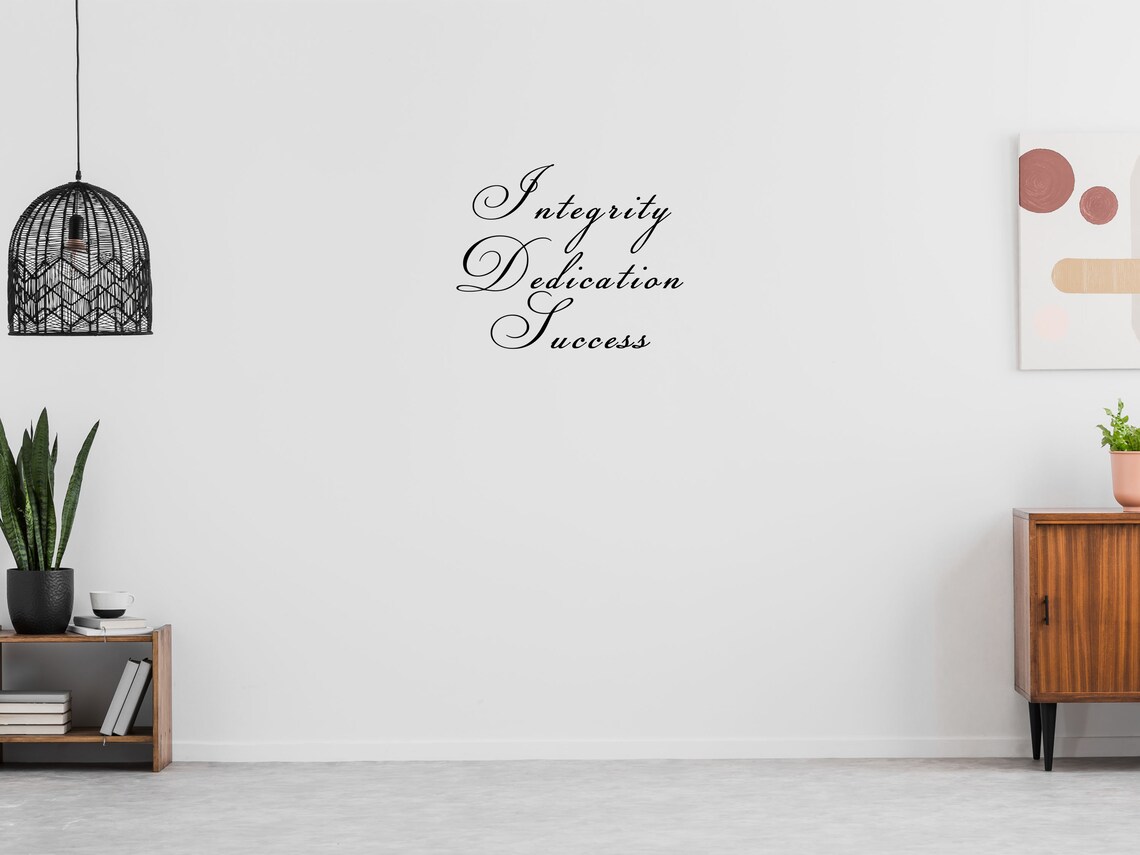 Integrity Dedication Success Vinyl Wall Decal Murals for - Etsy