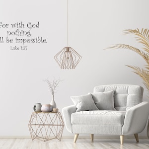 Scripture Wall Decal Luke 1:37 Vinyl Wall Art Vinyl Decal Bible ...