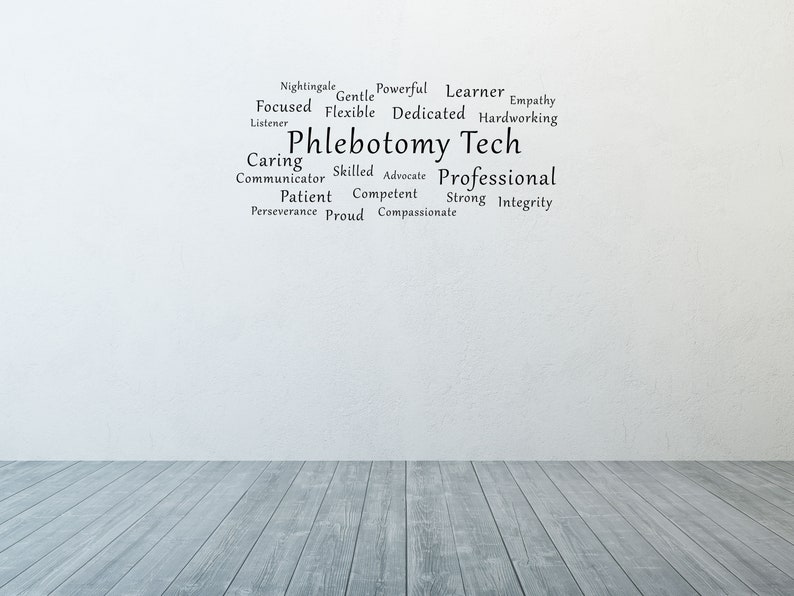 Phlebotomy Tech Word Cloud Decal - Phlebotomy Wall Decal - Phlebotomist ...