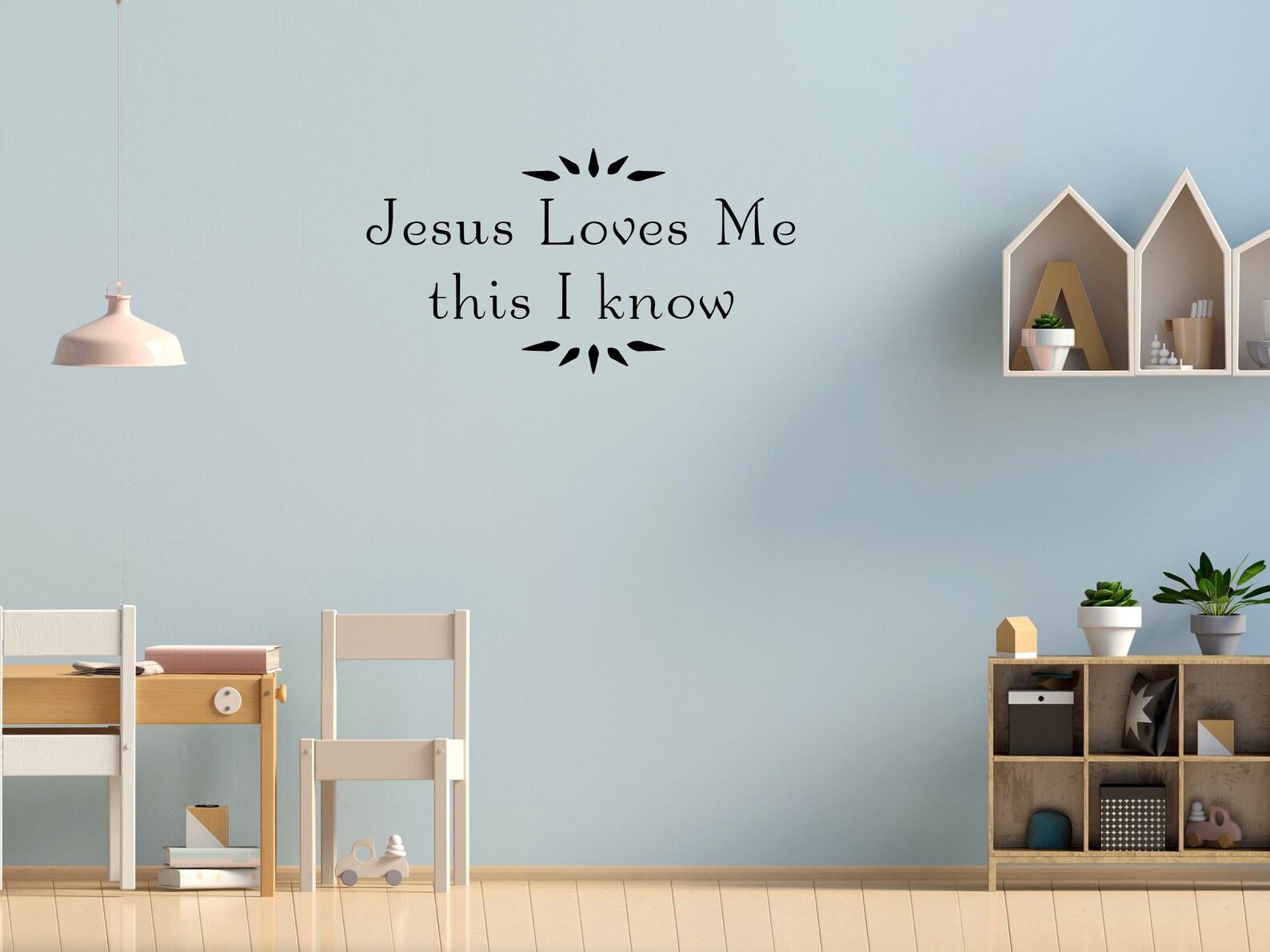 Jesus Loves Me This I Know Child Scripture Wall Decal - Christian Child ...