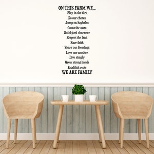 On This Farm Wall Decal Quote - Farming Wall Sticker - Living Room Wall ...