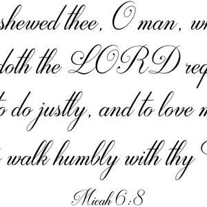 Micah 6:8 Vinyl Wall Scripture Decal Sticker - Bible Wall Decor ...