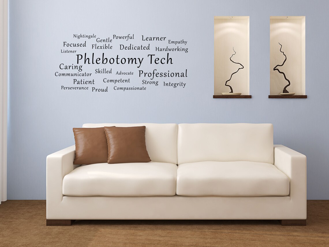 Phlebotomy Tech Word Cloud Decal - Phlebotomy Wall Decal - Phlebotomist ...