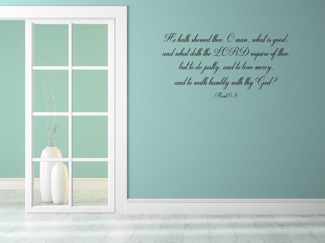 Micah 6:8 Vinyl Wall Scripture Decal Sticker - Bible Wall Decor ...