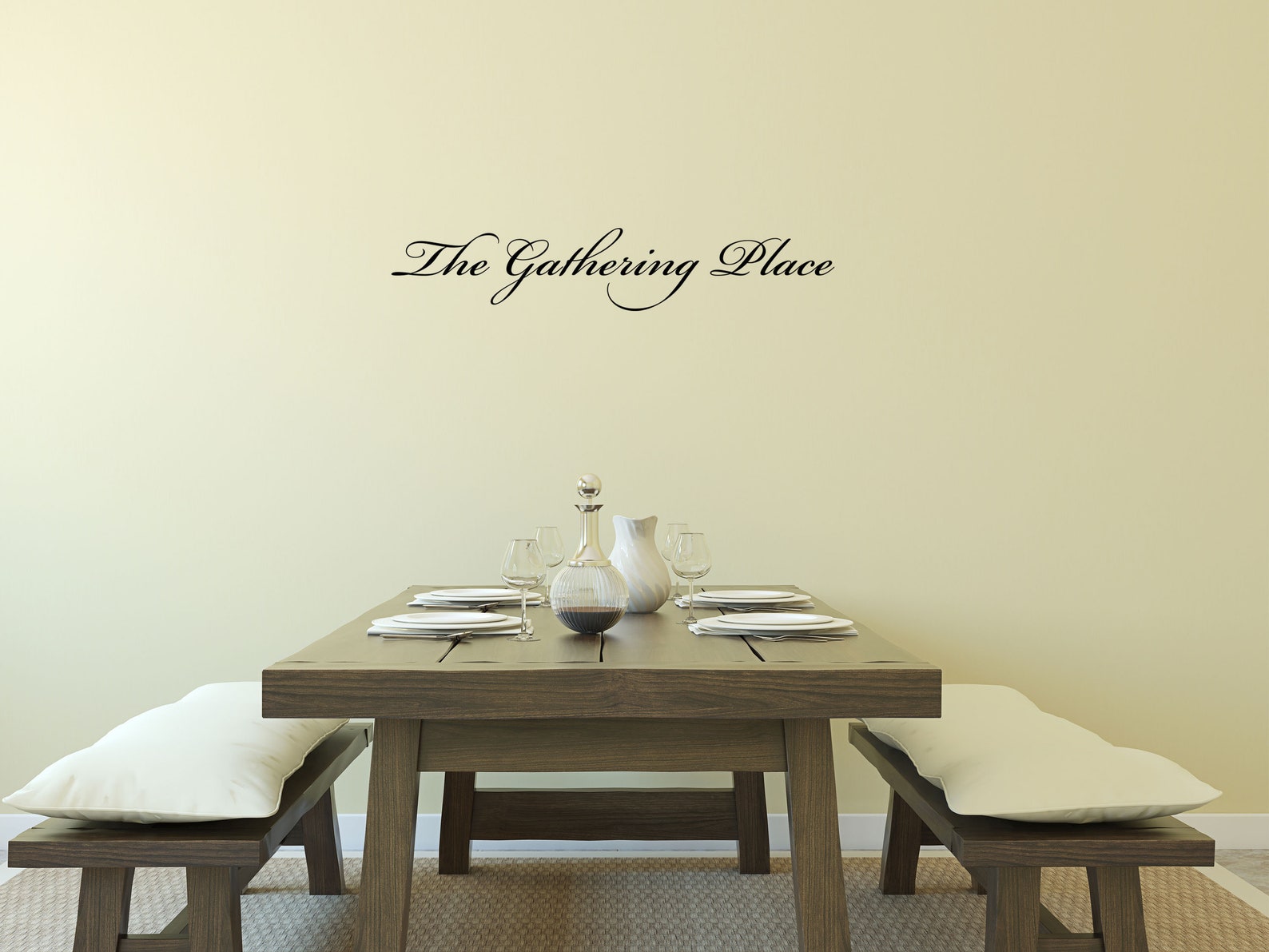 The Gathering Place Vinyl Wall Decal - Dining Room Decal - Handmade ...