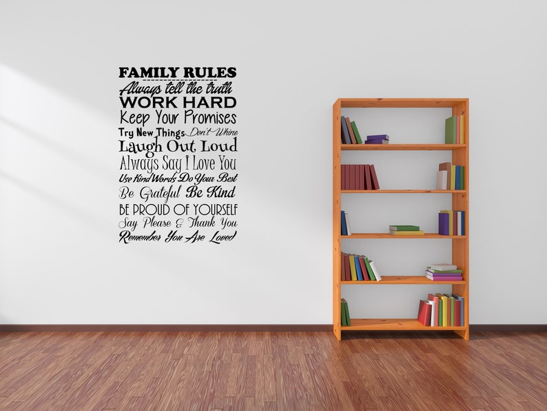 Family Rules Vinyl Wall Decal Sticker Wall Art Home Room | Etsy