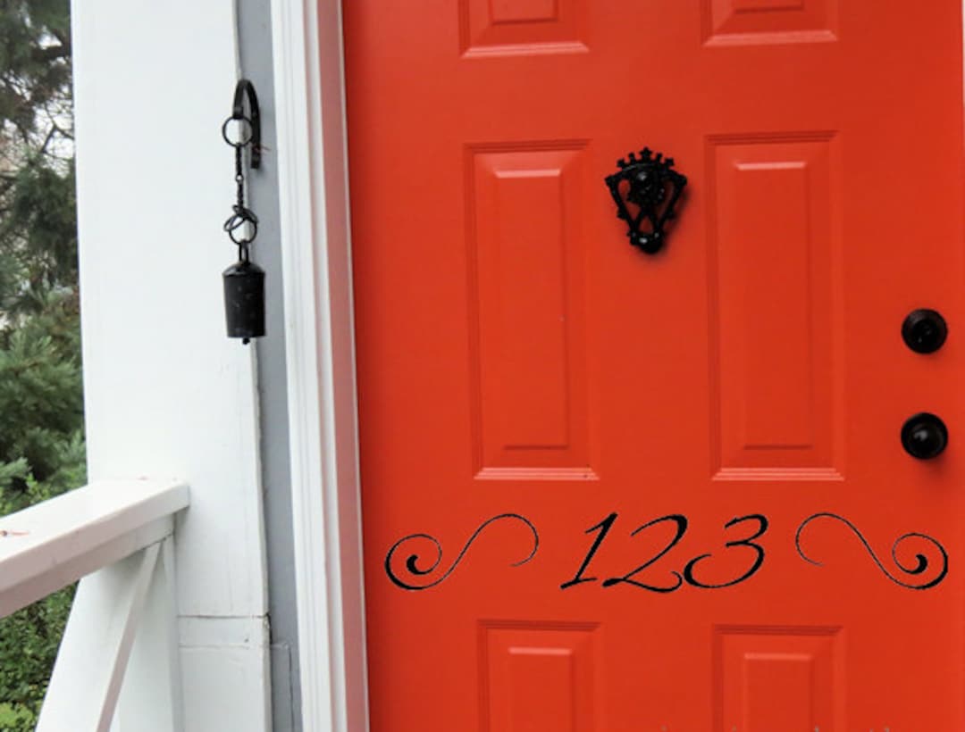 House Numbers Vinyl Door Decal - Front Door Decals - Fancy House ...