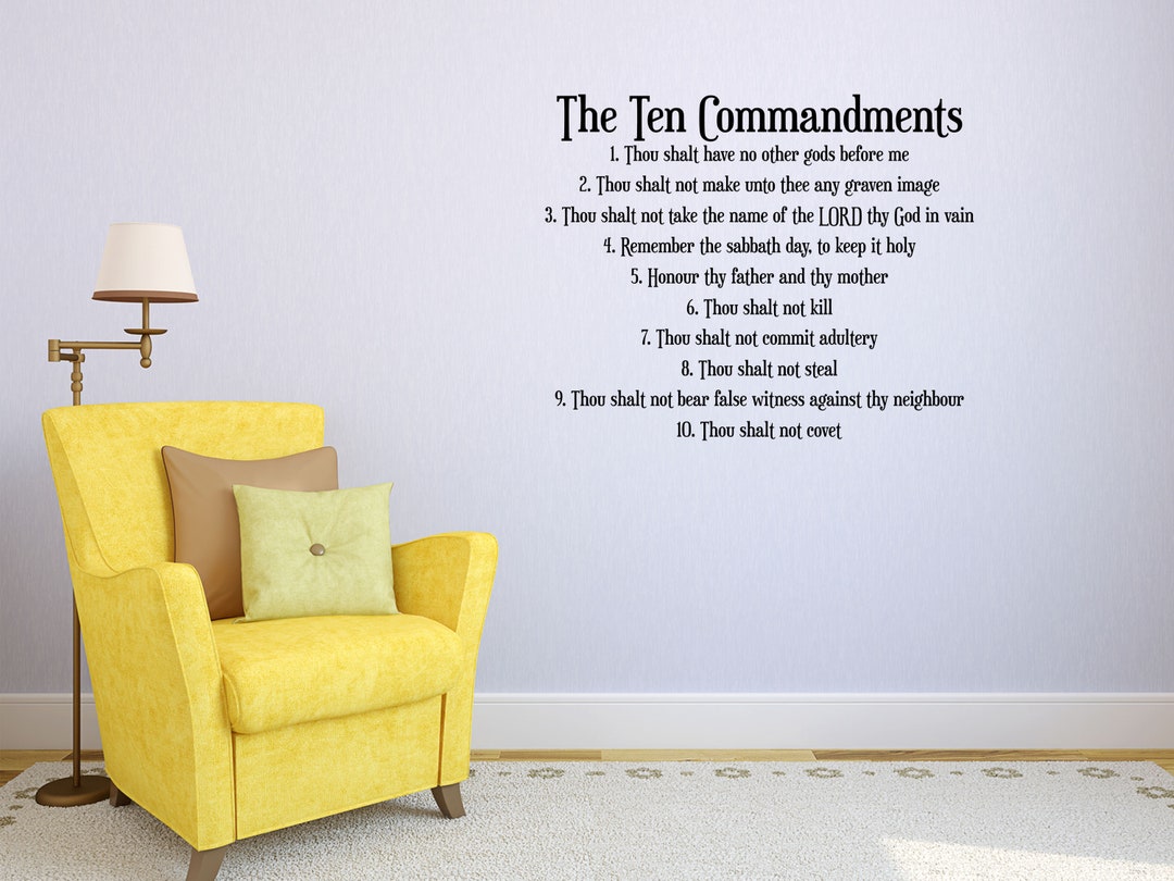Ten Commandments Wall Decal: Christian Scripture Vinyl Art - Etsy