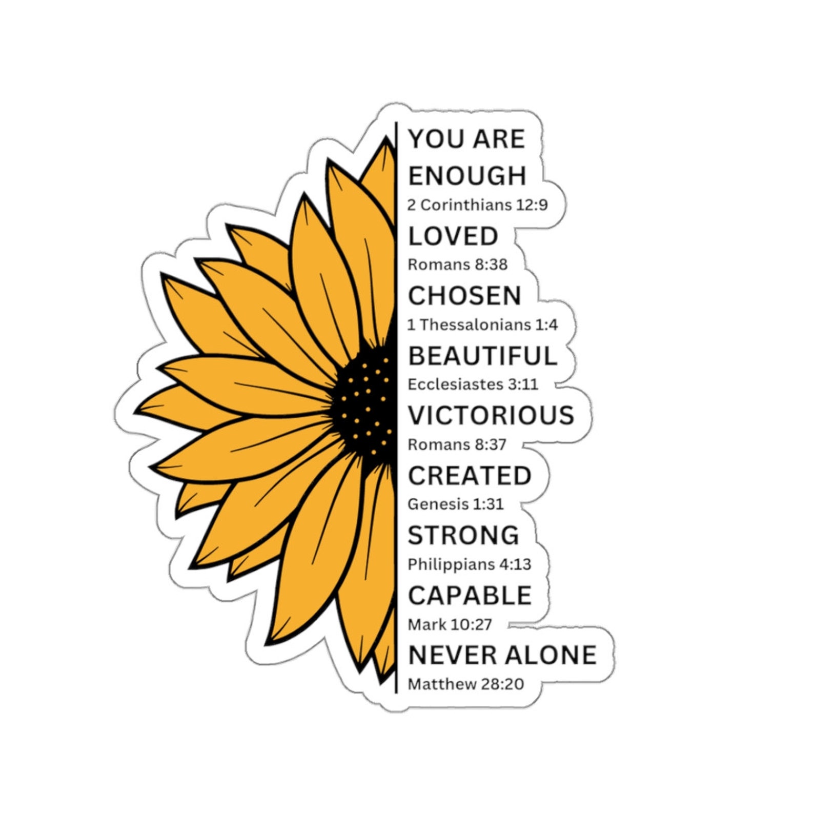 Sunflower Bible Verse You Are... Stickers - Etsy