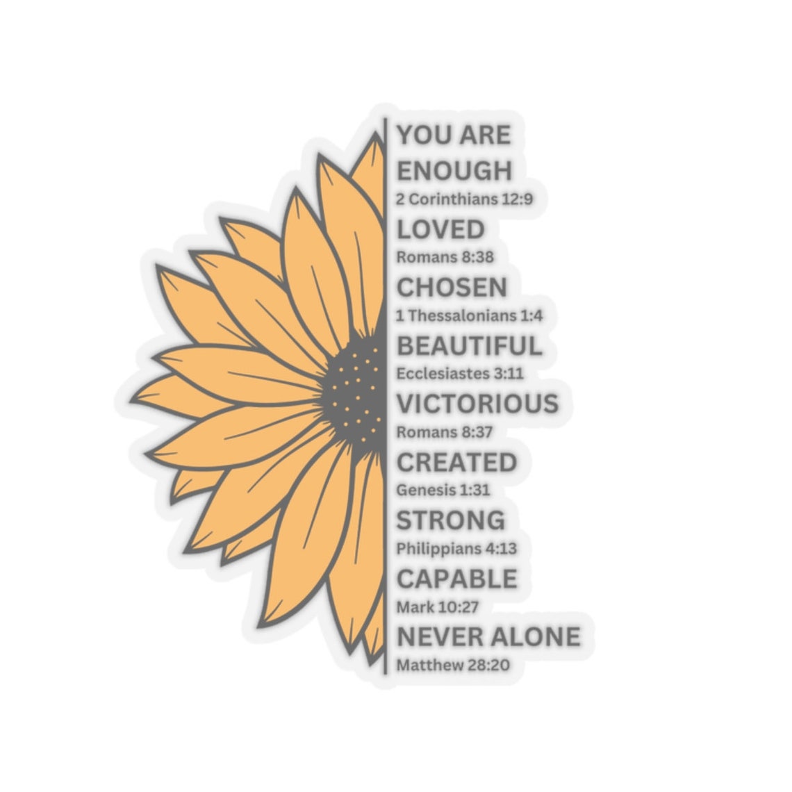 Sunflower Bible Verse You Are... Stickers - Etsy