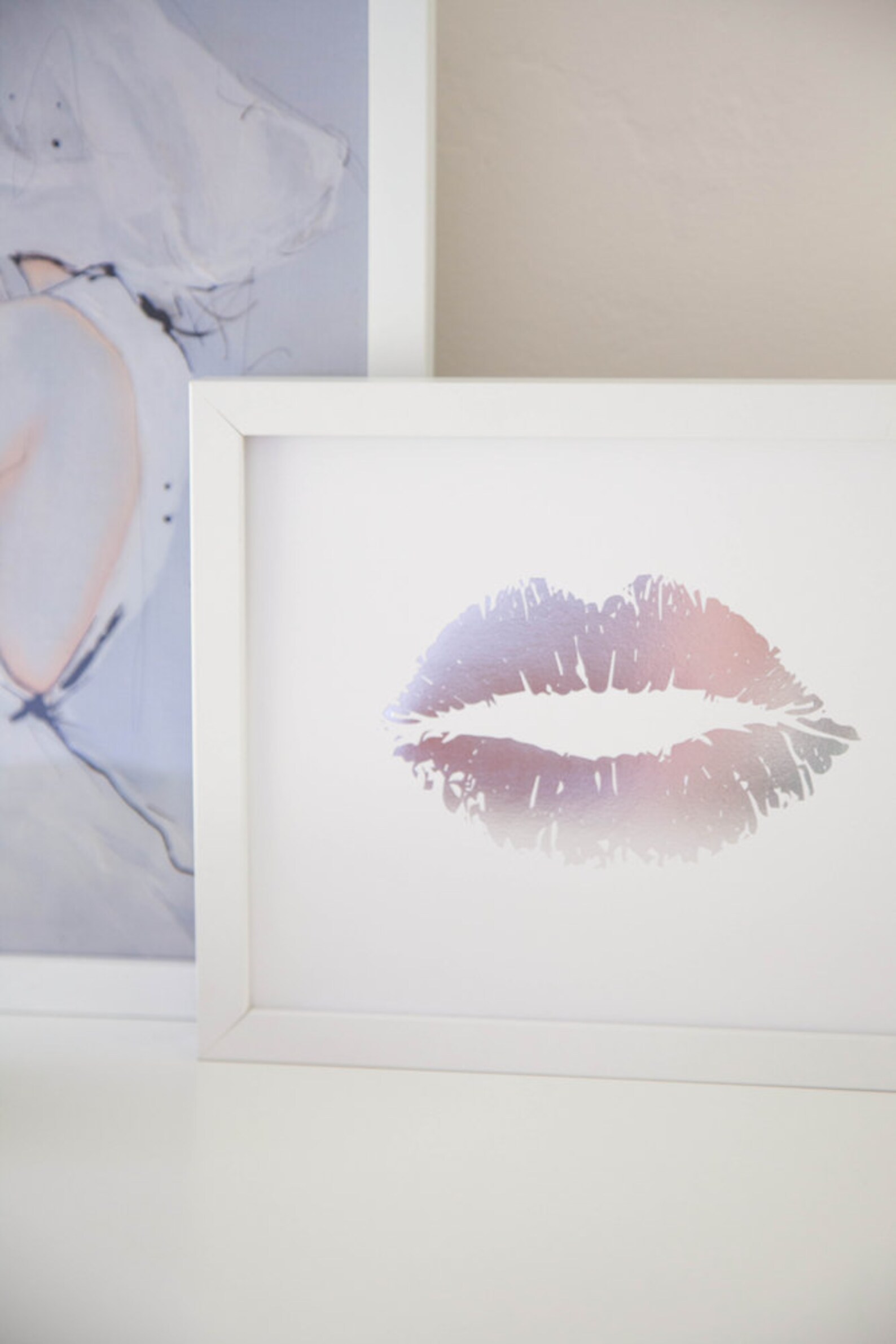 Lippy Lippy Silver Foil Lip Print 8x10, Home Decor, Gallery Wall, Wall ...