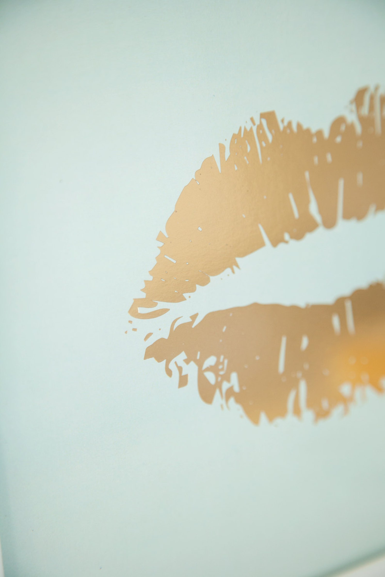 Lippy Lippy Gold Foil and Mint Lip Print 8x10 Home Decor - Etsy