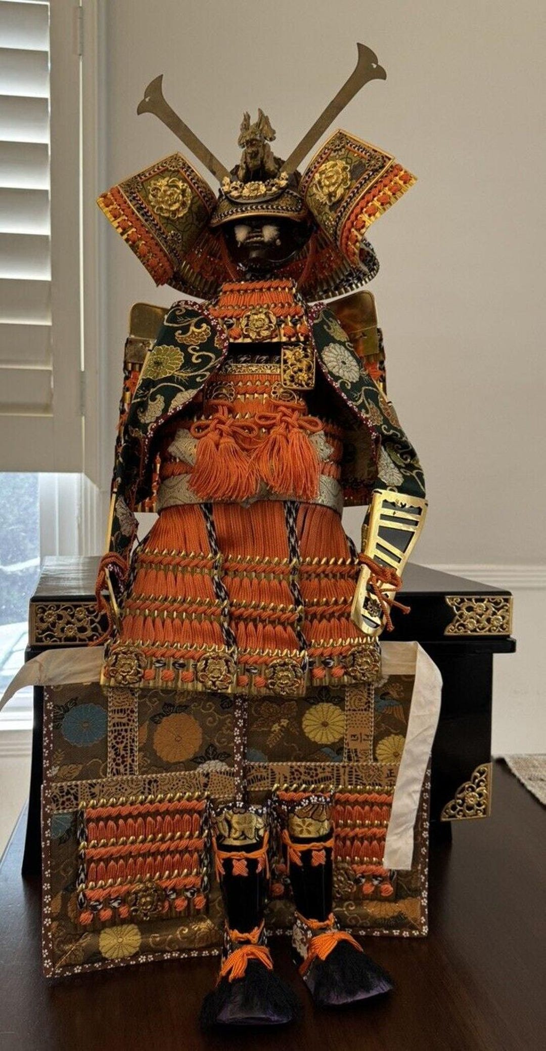 Japanese Samurai Figure Doll Yoroi Kabuto Kikko Armor Ningyo Mid ...