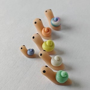 Handmade Cute Miniature Snails Set of 5 Small Trinket - Etsy
