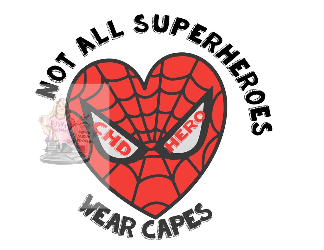 CHD Superhero PNG and Cut Design, Sublimation, Congenital Heart Defect ...
