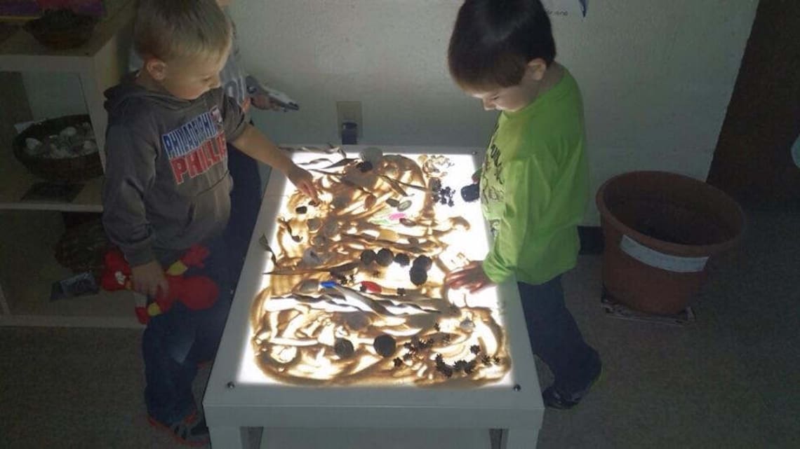 Large light table BLACK/BROWN | Etsy