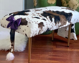 Cow Print Bench - Etsy