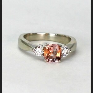 Peach Sapphire Engagement Ring. - Etsy