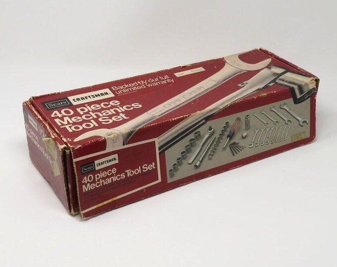 Vintage 1980s Sears Craftsman 40 Piece Mechanics Tool Set Empty Box for ...