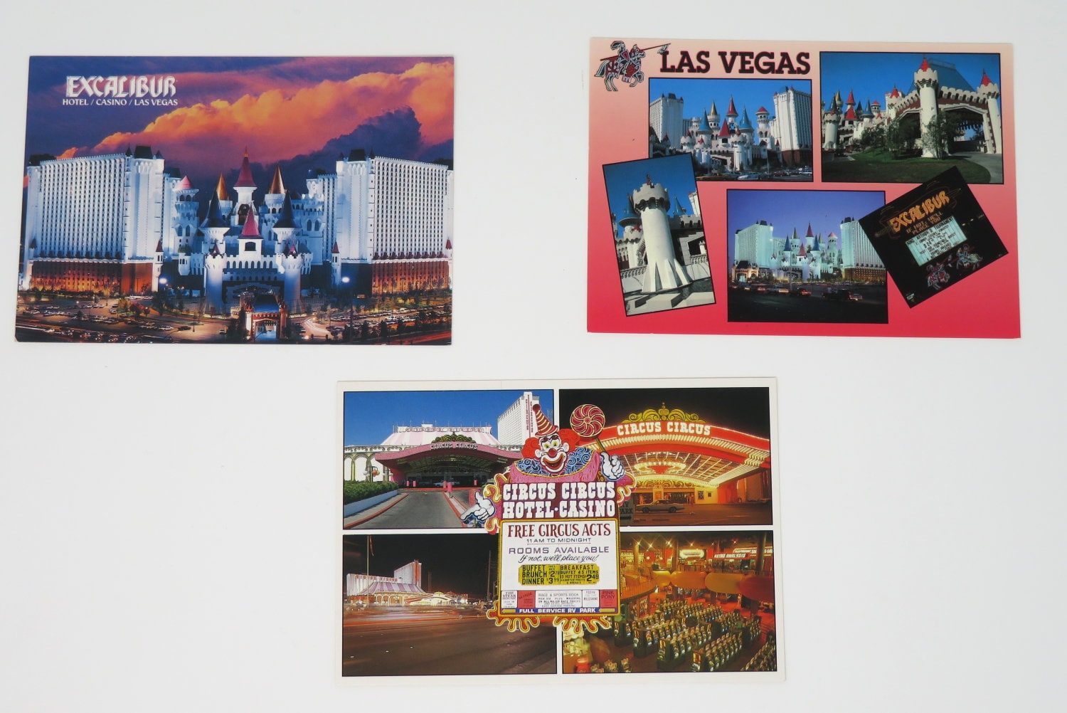 Vintage 1990s Postcards - Choose Your Fave From Las Vegas - Excalibur ...