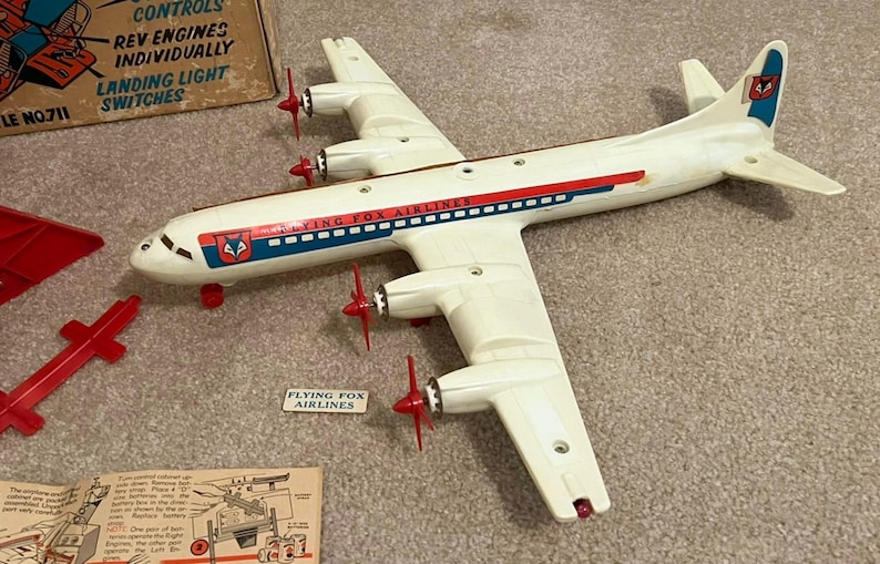 Vintage 1950s Remco Jet Prop Airliner Flying Fox | Nearly Complete W ...
